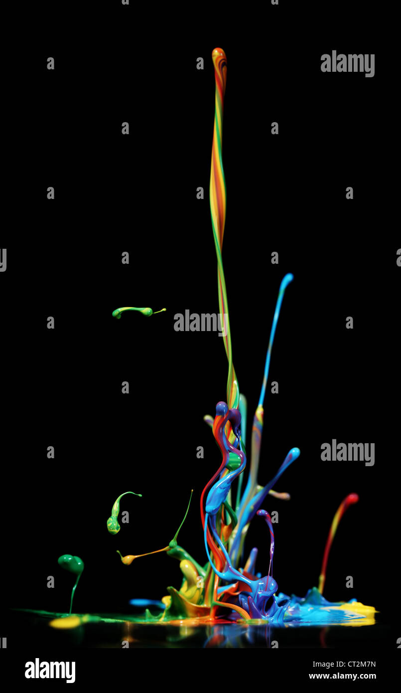 Colorful paint splashing Stock Photo - Alamy
