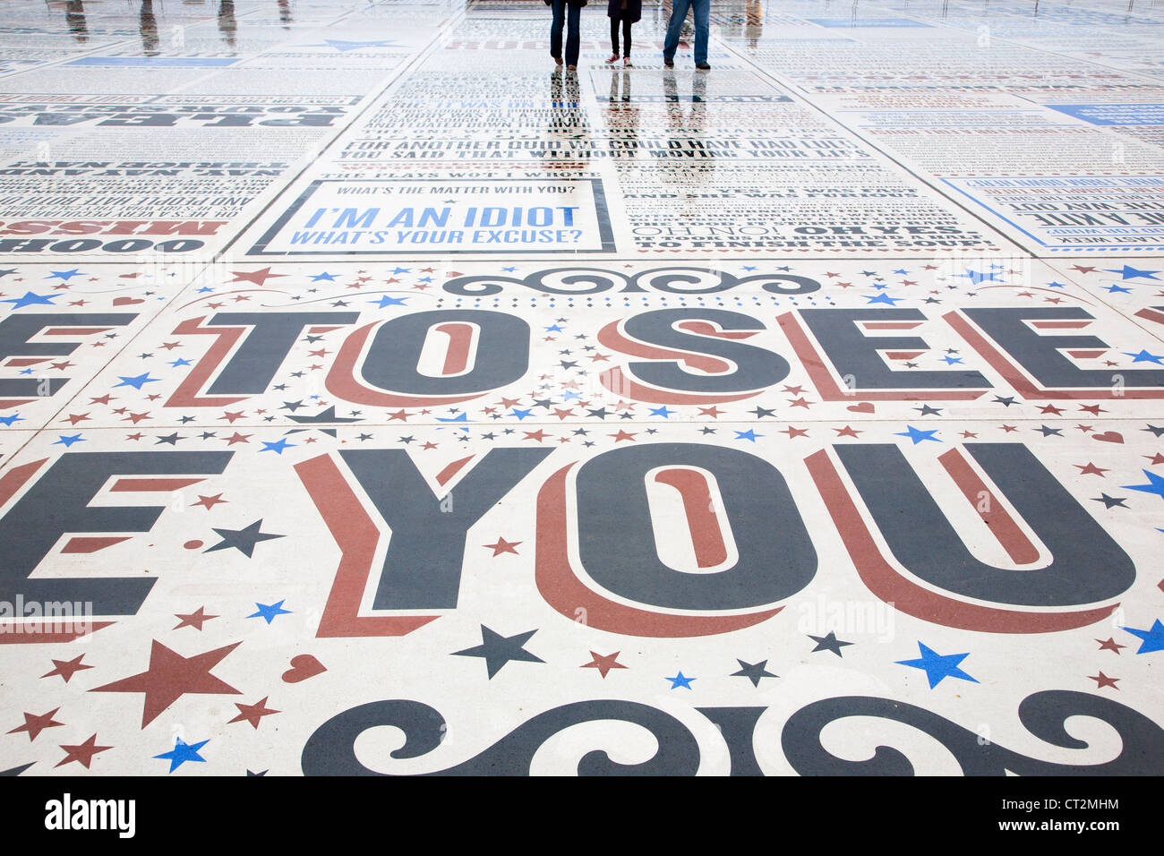 Comedy Carpet artwork on Central promenade in Blackpool Stock Photo - Alamy