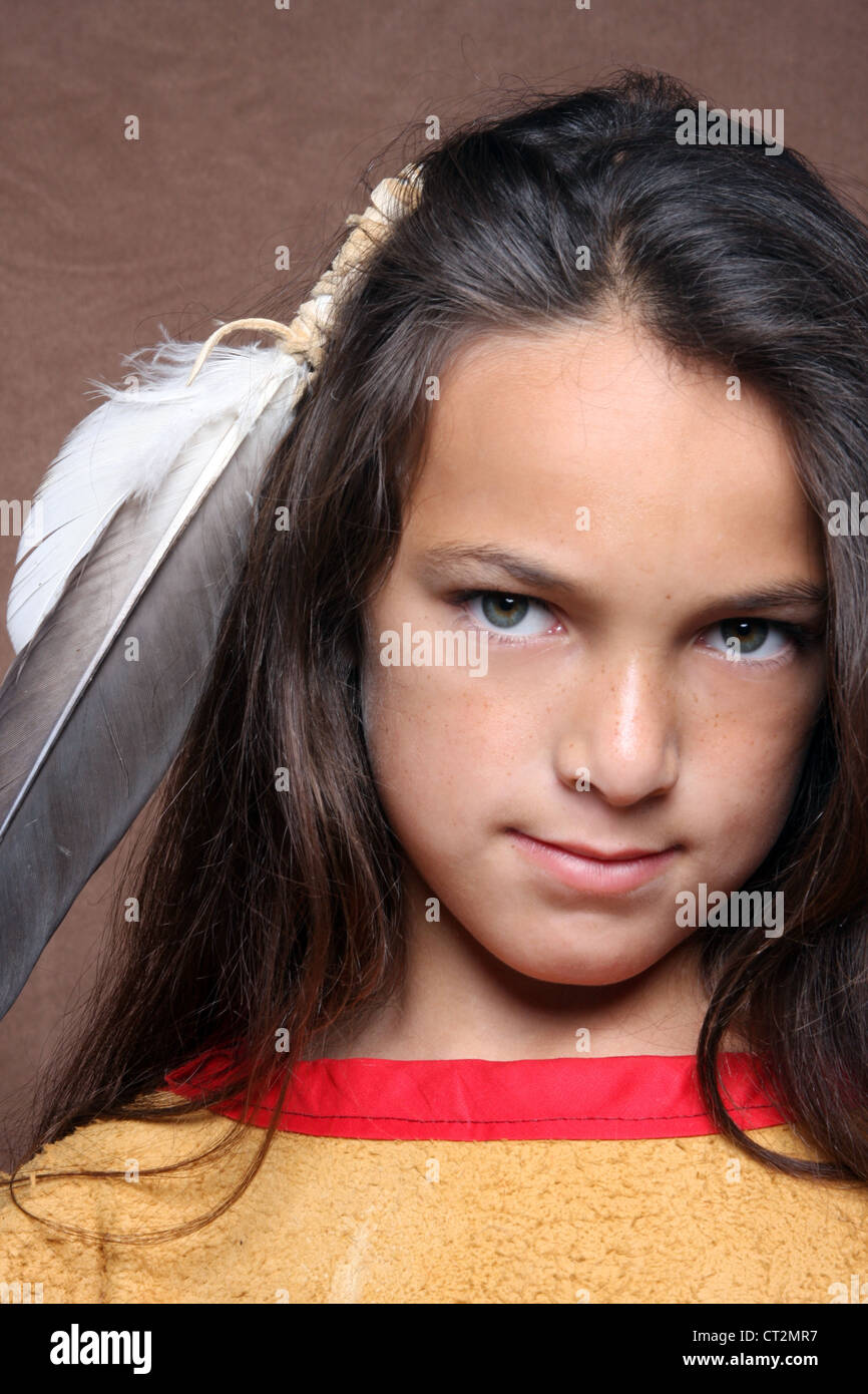 A Native American Sioux Indian boy Stock Photo - Alamy