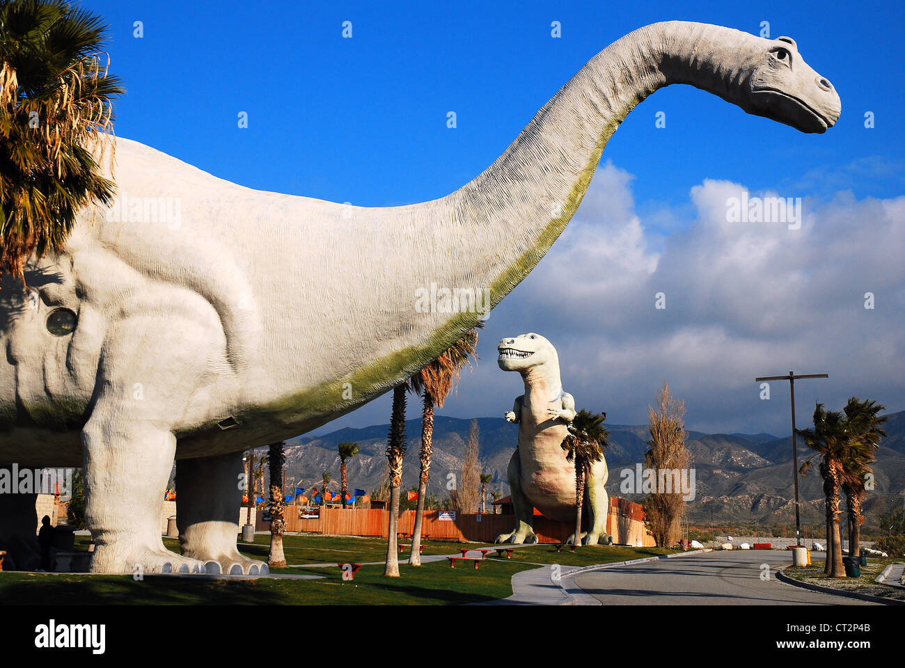 Cabazon Dinosaurs, huge sculptured prehistoric beasts, are a popular ...