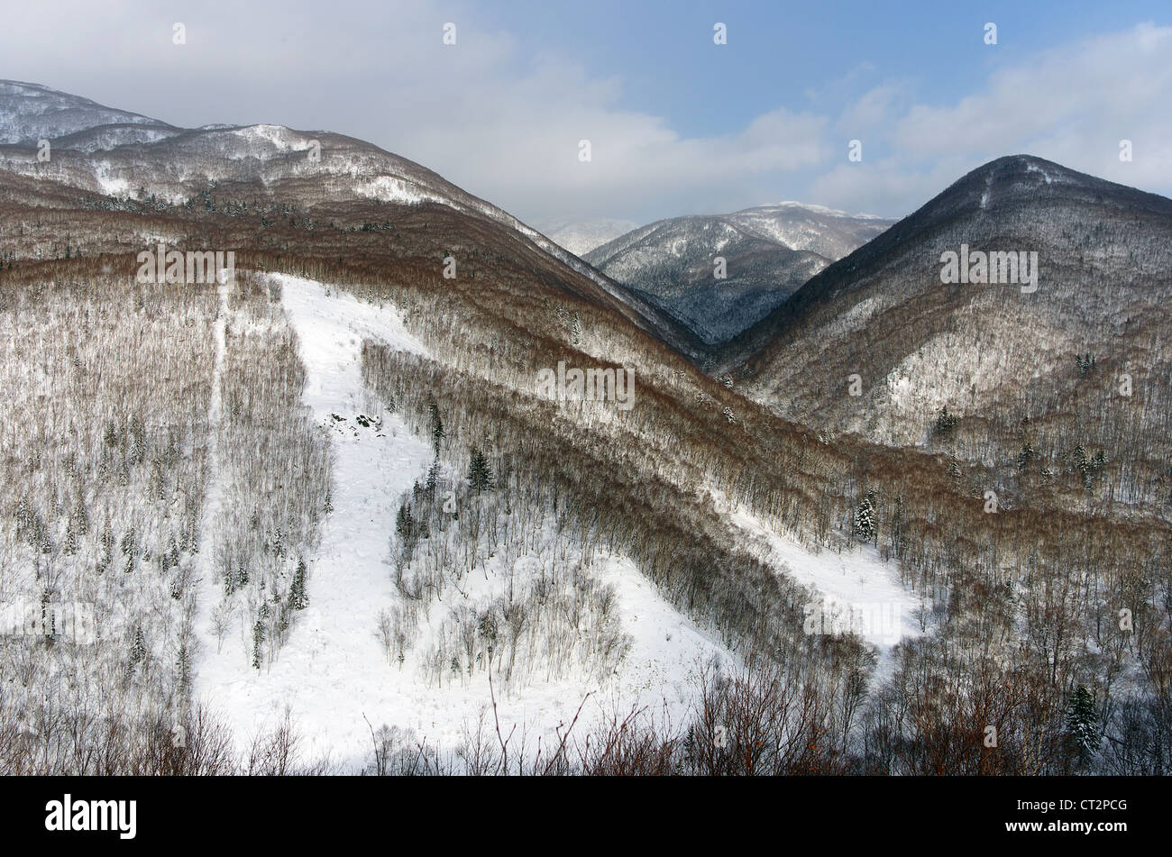 Snow covered mountains in Sakhalin island, Far East of Russia Stock ...