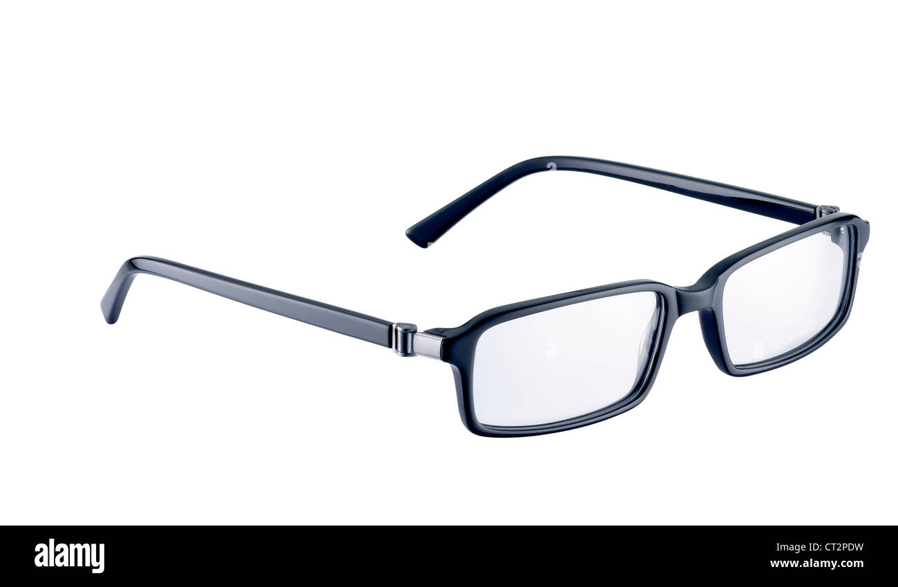 a pair of black spectacles on a white background with clipping path ...