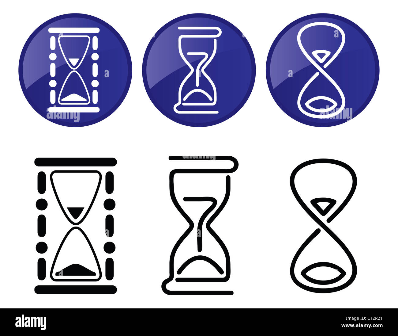 Hourglass. Vector silhouettes of different styles Stock Photo - Alamy