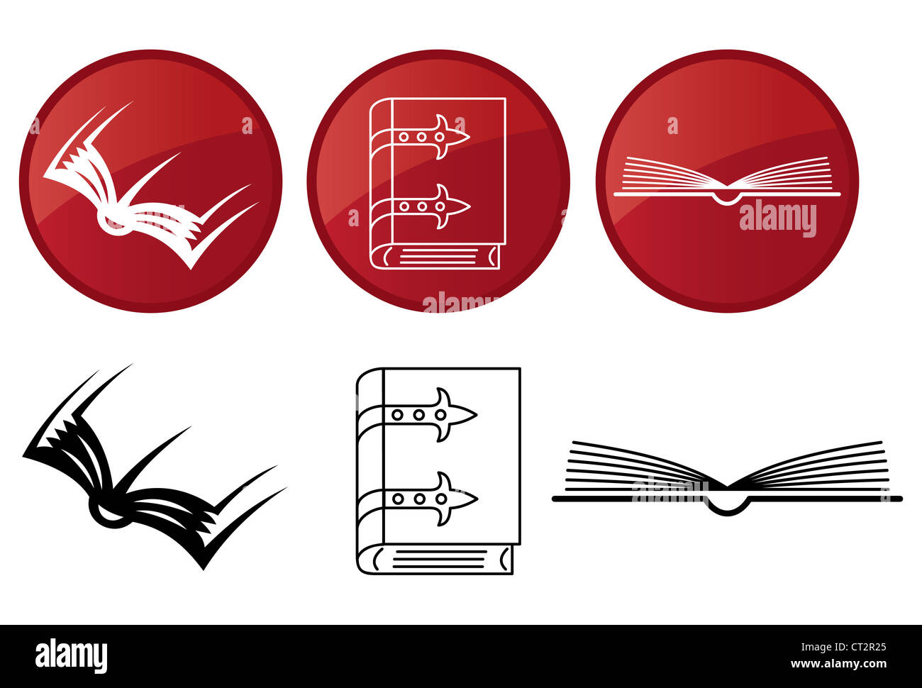Books, vector icons set Stock Photo - Alamy