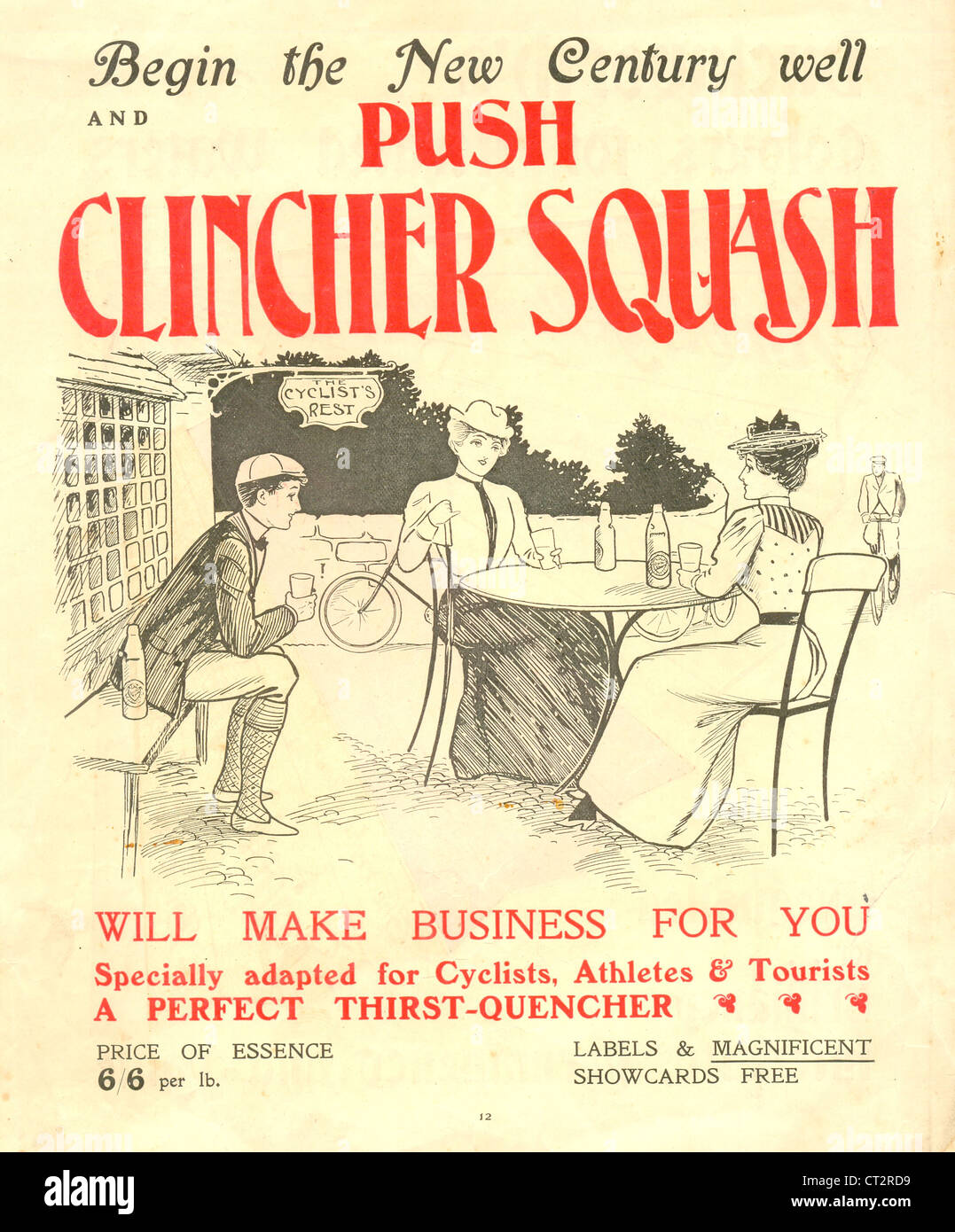 Advertisement for Clincher Squash Stock Photo - Alamy
