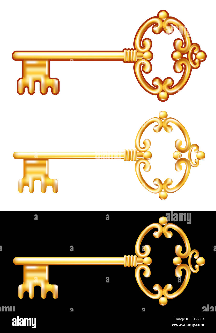 Golden Key. Vector illustration Stock Photo - Alamy