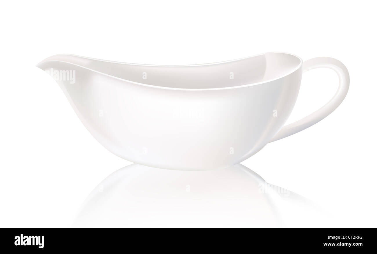 White sauceboat. Vector illustration on white background Stock Photo ...