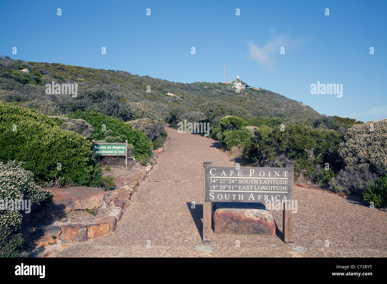 Cape Point sign leading to Cape Point Lighthouse, Table Mountain ...