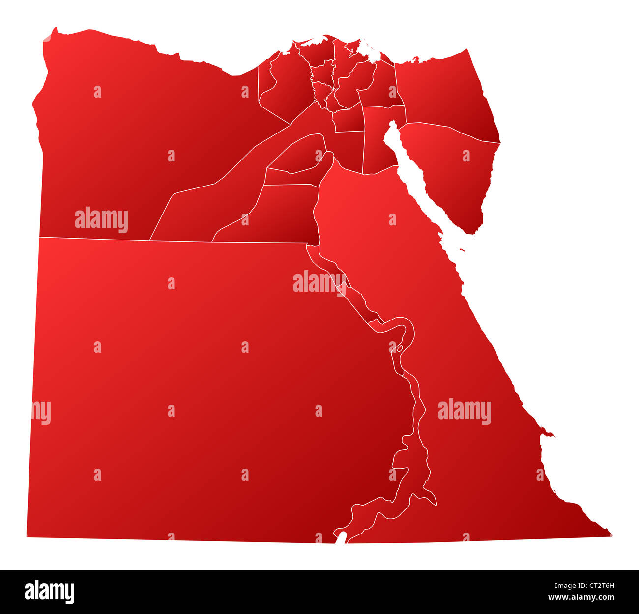 Political map of Egypt with the several governorates Stock Photo - Alamy