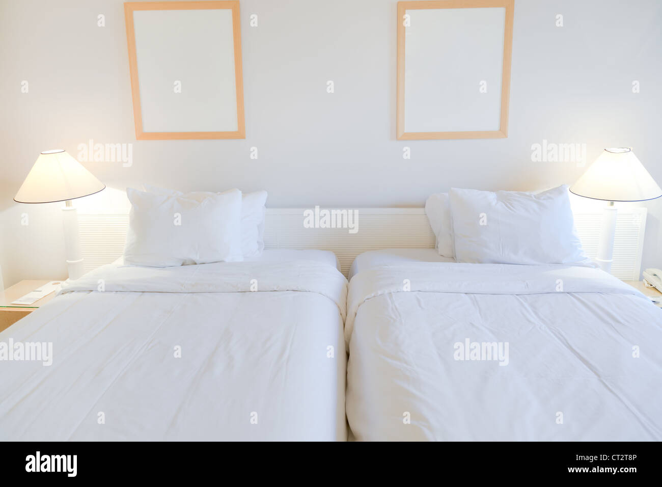 interior of two bed room in hotel Stock Photo - Alamy
