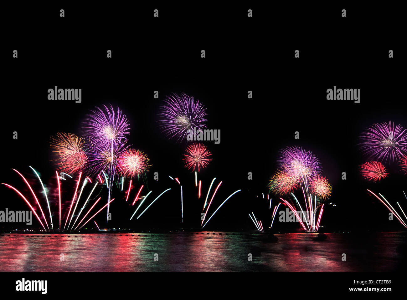 Bursts of colorful fireworks Stock Photo - Alamy