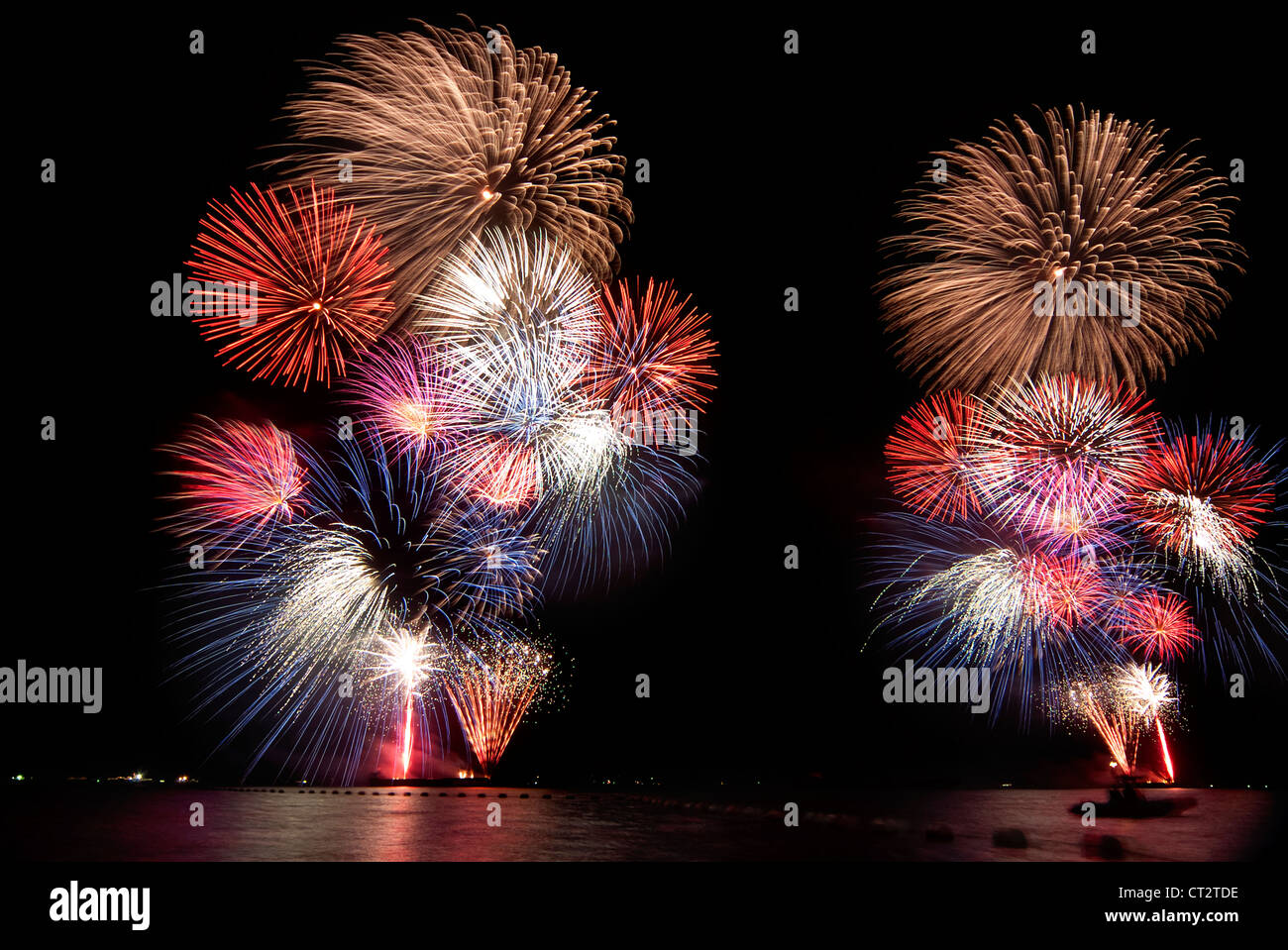 Bursts of colorful fireworks Stock Photo - Alamy