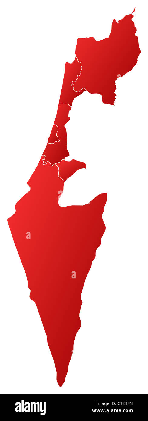 Political map of Israel with the several districts Stock Photo - Alamy