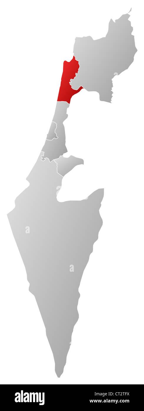 Political map of Israel with the several districts where Haifa is ...