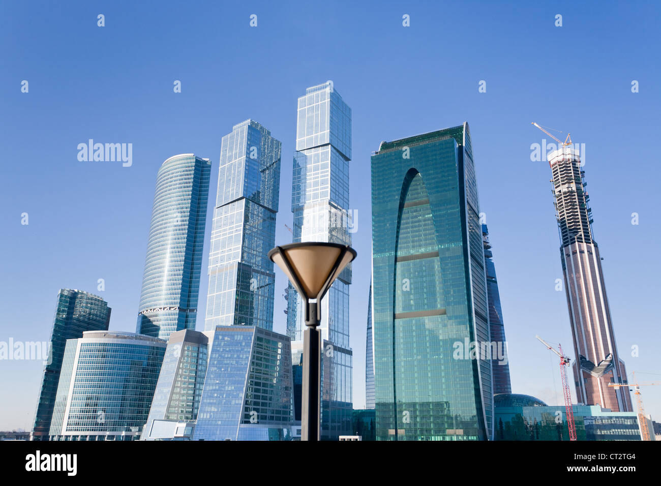 view on new Moscow City buildings in winter Stock Photo - Alamy