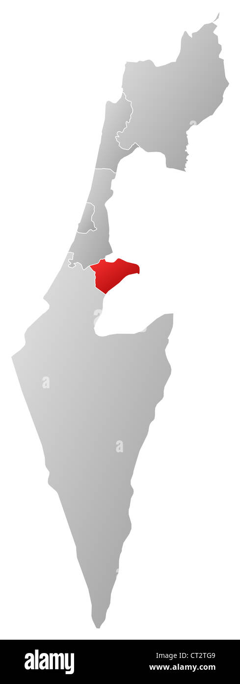 Political map of Israel with the several districts where Jerusalem is ...