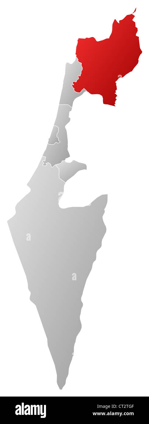 Political map of Israel with the several districts where Northern ...