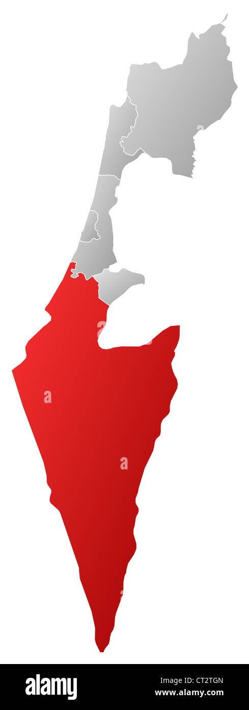 Political map of Israel with the several districts where Southern ...
