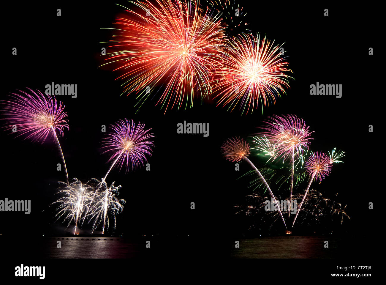 Bursts of colorful fireworks Stock Photo - Alamy