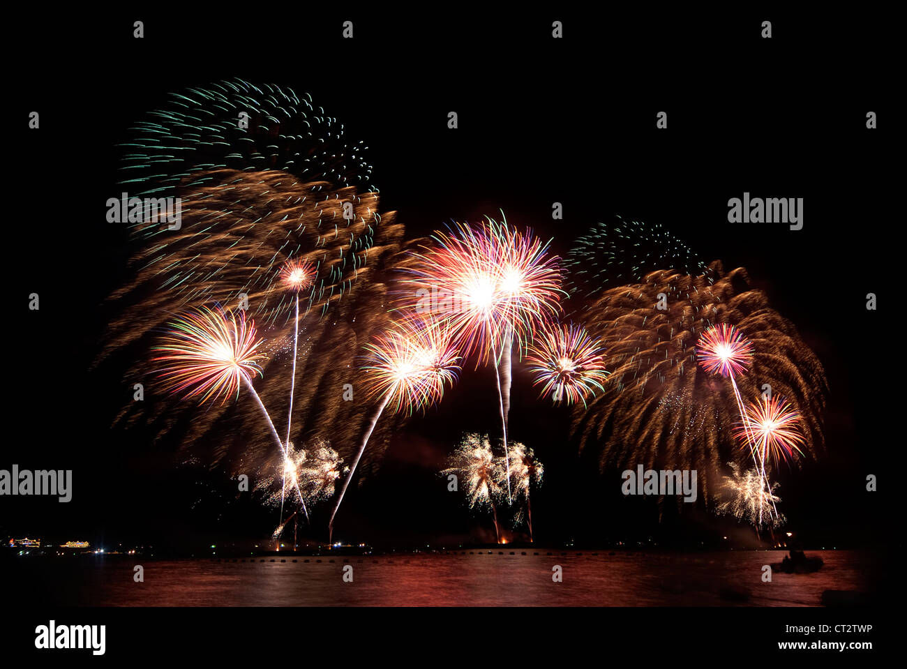 Bursts of colorful fireworks Stock Photo - Alamy
