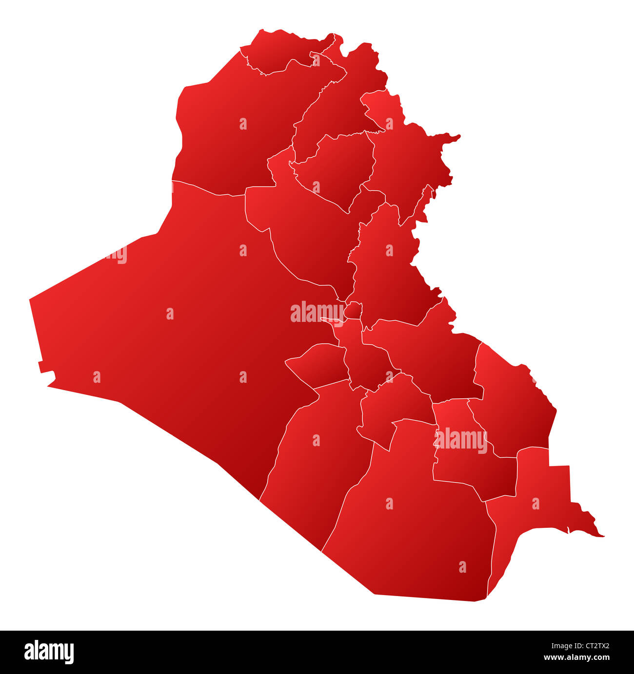 Political map of Iraq with the several governorates Stock Photo - Alamy