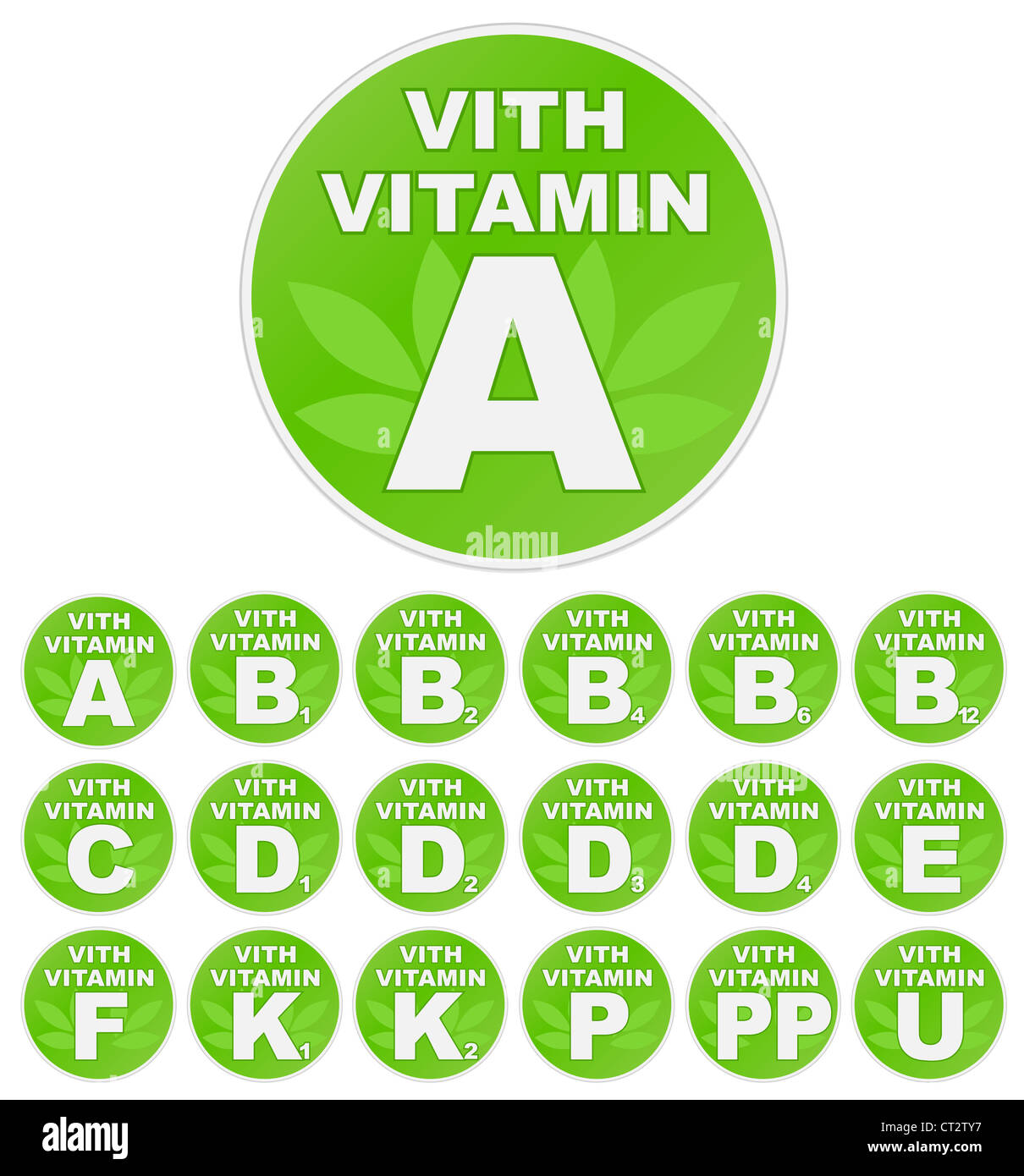 Seth of stickers "with vitamin Stock Photo - Alamy