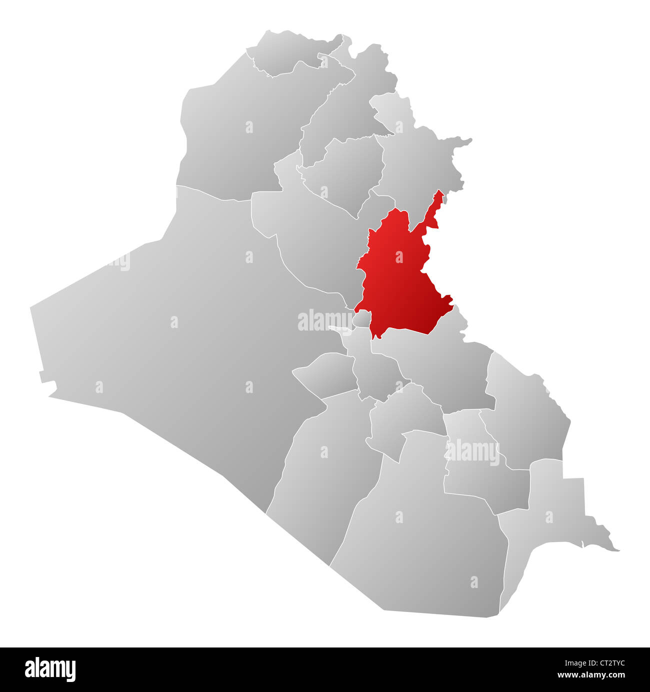 Political map of Iraq with the several governorates where Diyala is ...