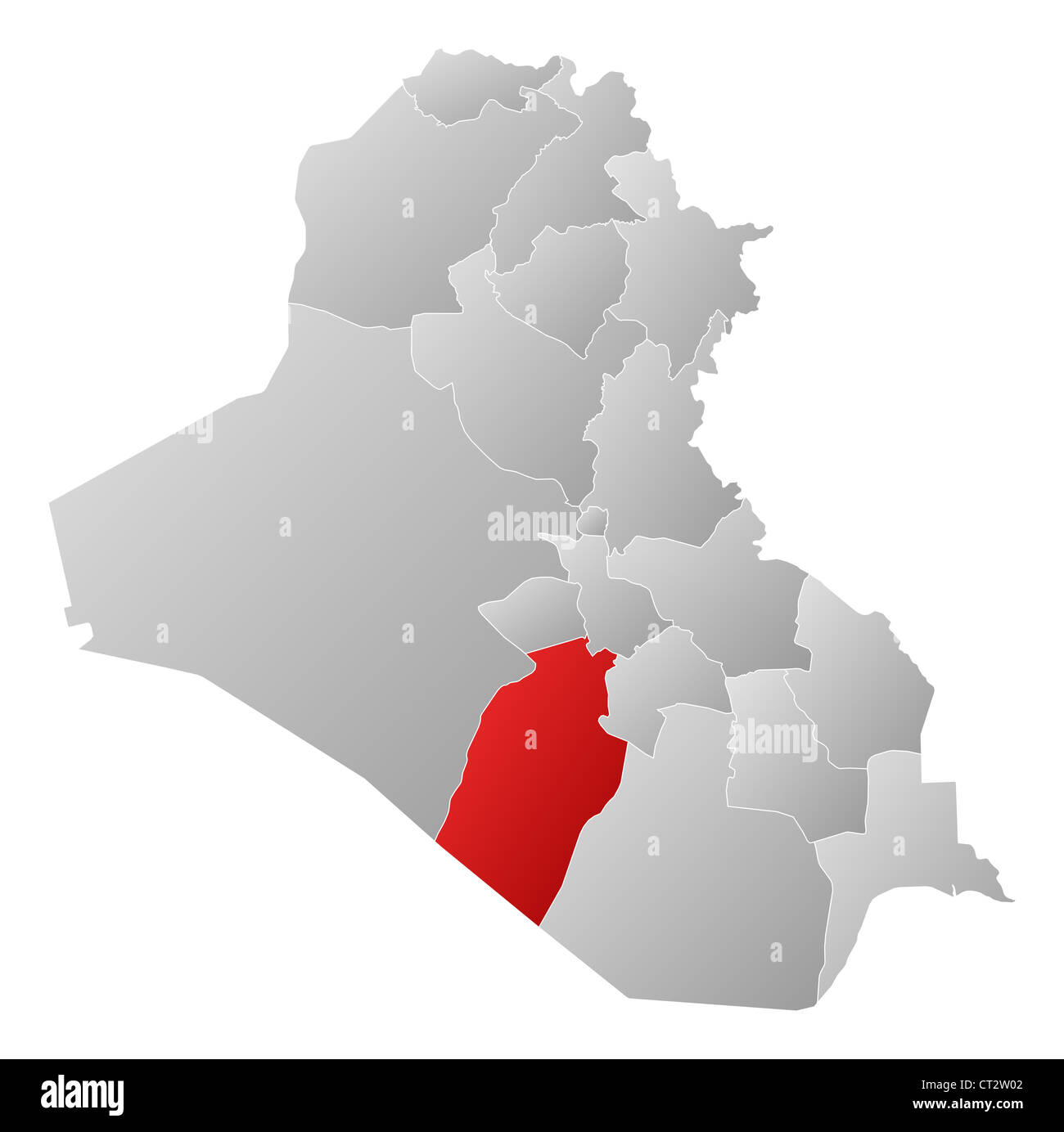 Political map of Iraq with the several governorates where Najaf is ...