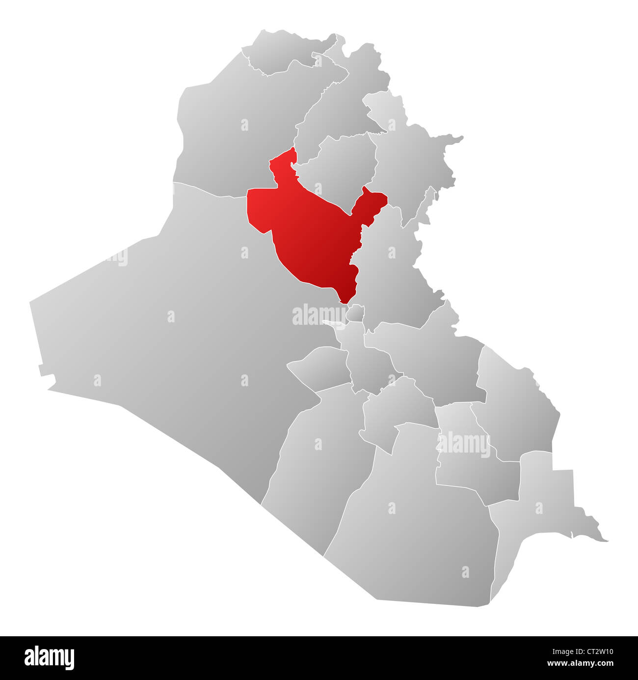 Political map of Iraq with the several governorates where Salah ad Din ...