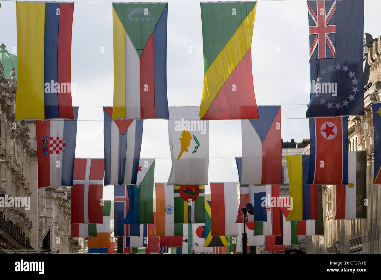 The national flags from countries participating in the London 2012 ...