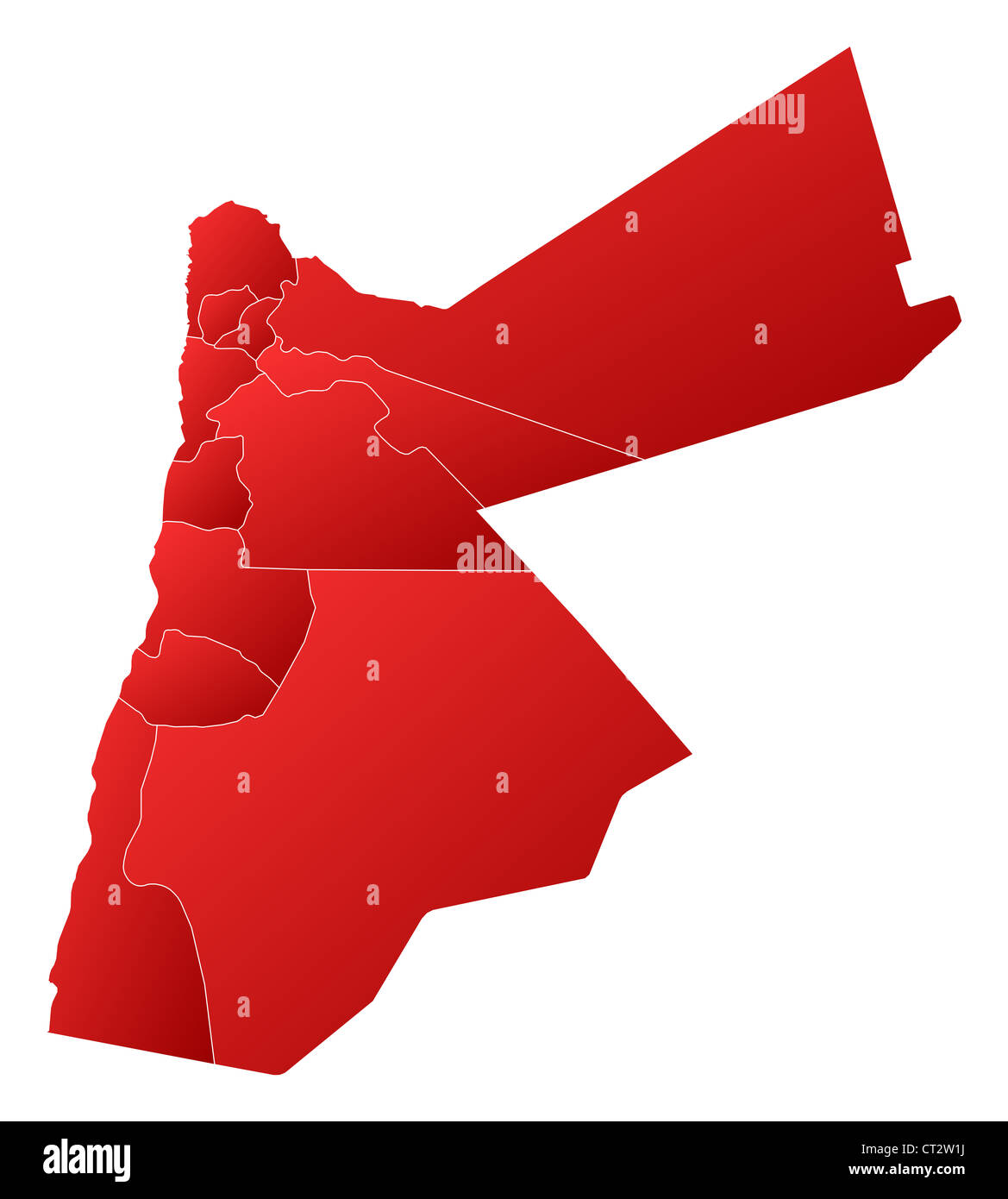 Political map of Jordan with the several governorates Stock Photo - Alamy