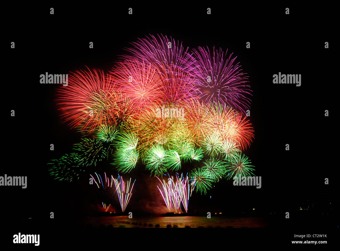 Bursts of colorful fireworks Stock Photo - Alamy