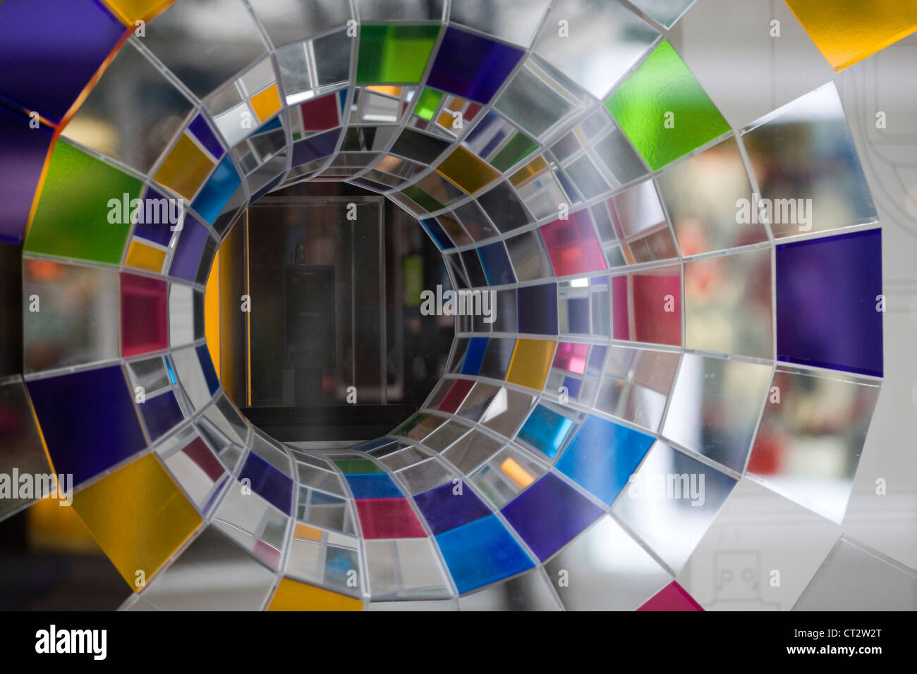 a circle of colored mirrors spiral Stock Photo - Alamy