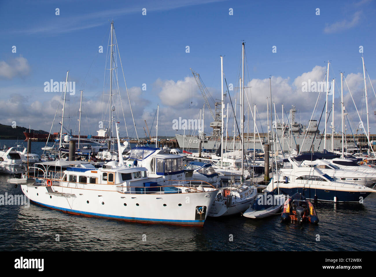 Boats in Harbour at Falmouth Stock Photo - Alamy