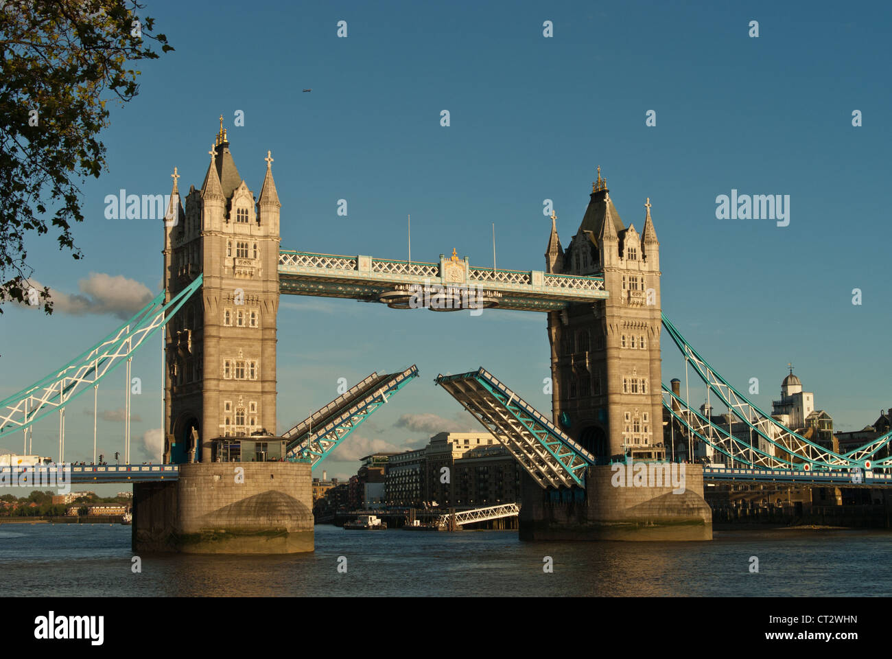 London Tower Bridge with Olympic rings prepared for 2012 Olympic games ...