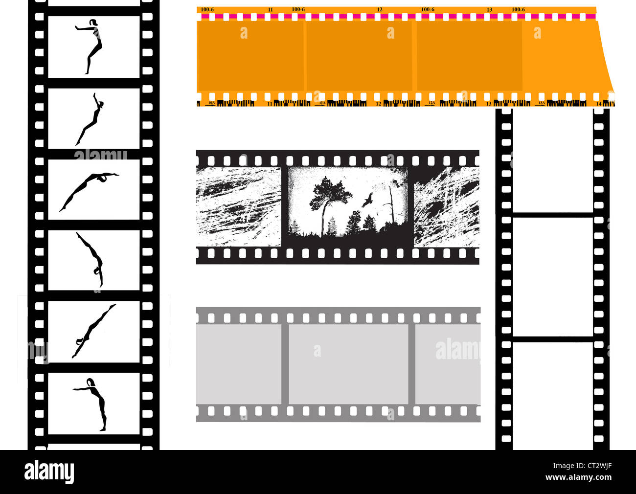 vector set camera film on white background Stock Photo - Alamy