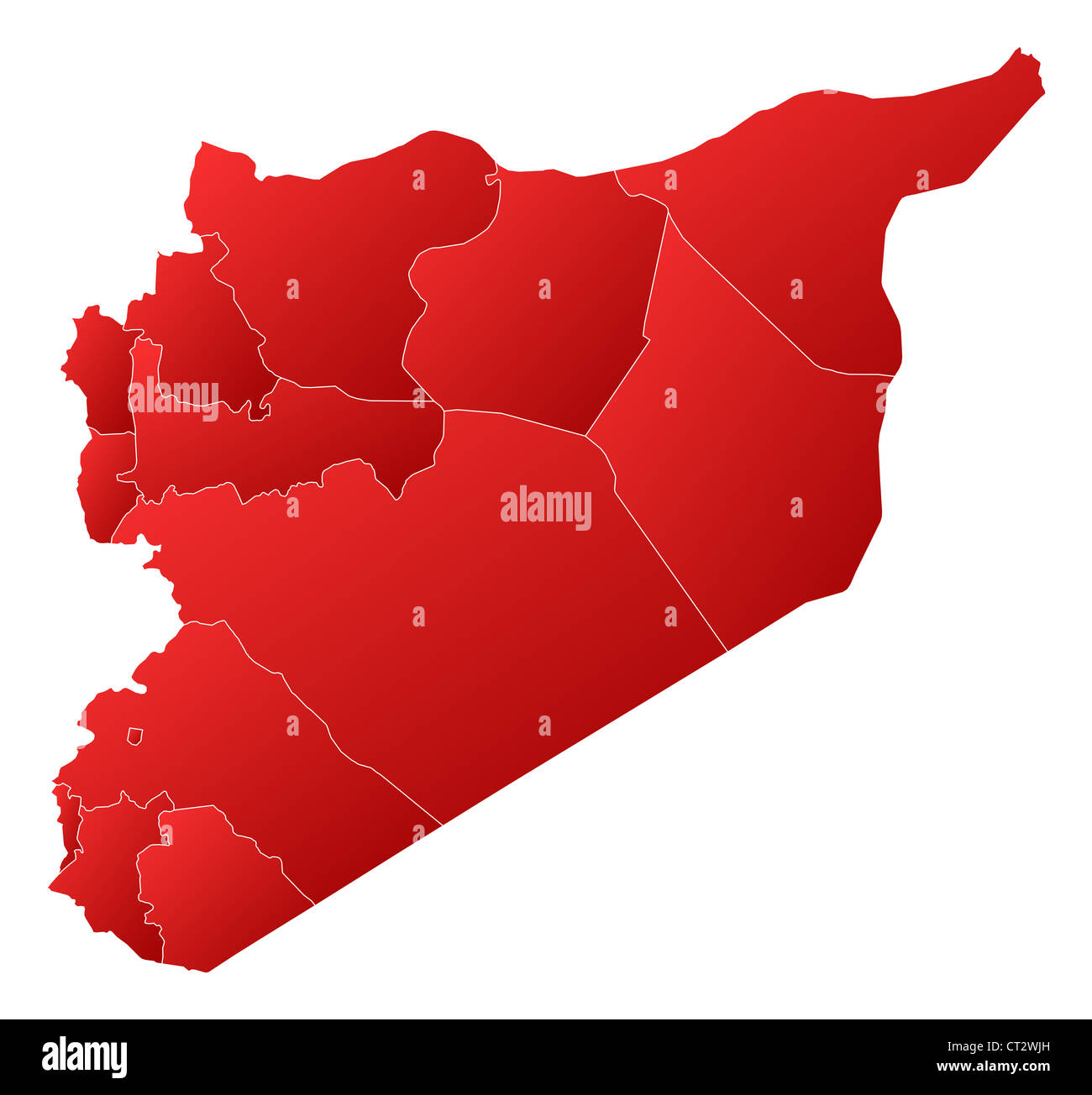 Political map of Syria with the several governorates Stock Photo - Alamy