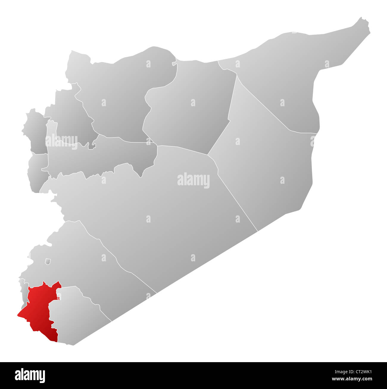 Political map of Syria with the several governorates where Daraa is ...