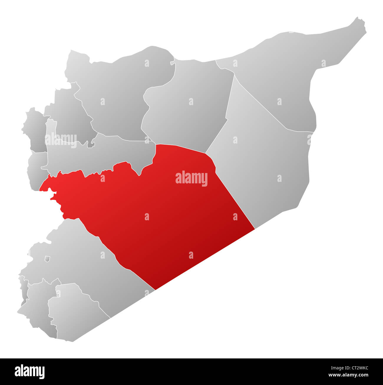 Political map of Syria with the several governorates where Homs is ...