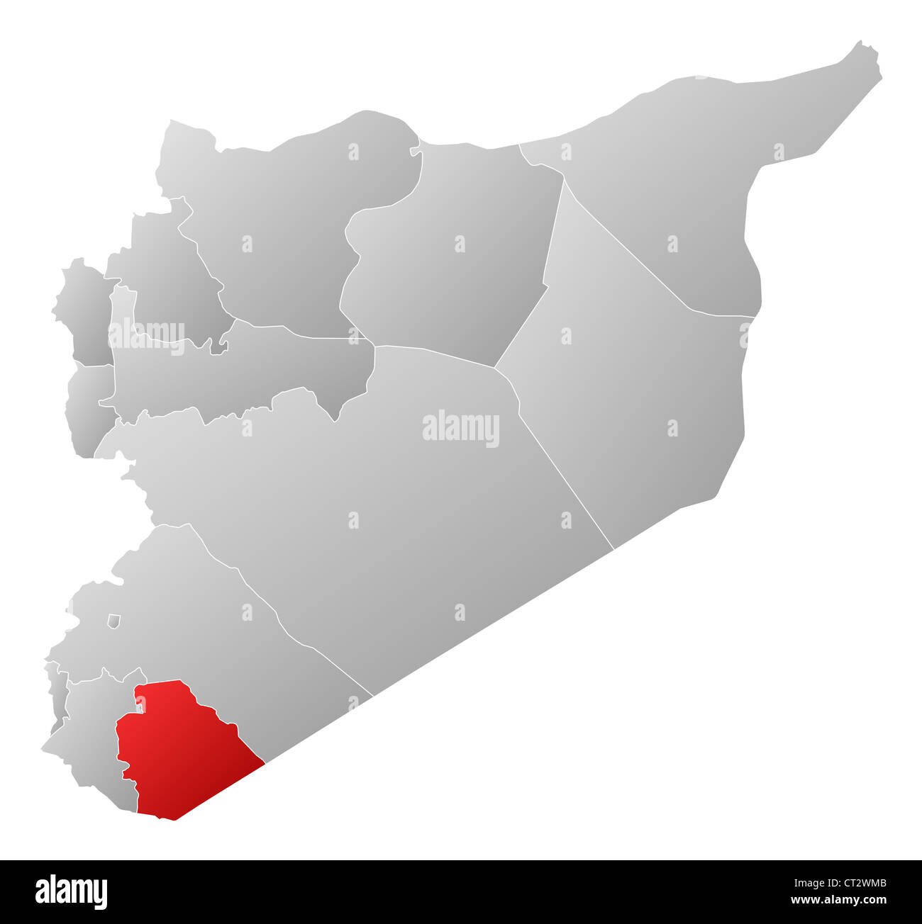 Political map of Syria with the several governorates where As-Suwayda ...