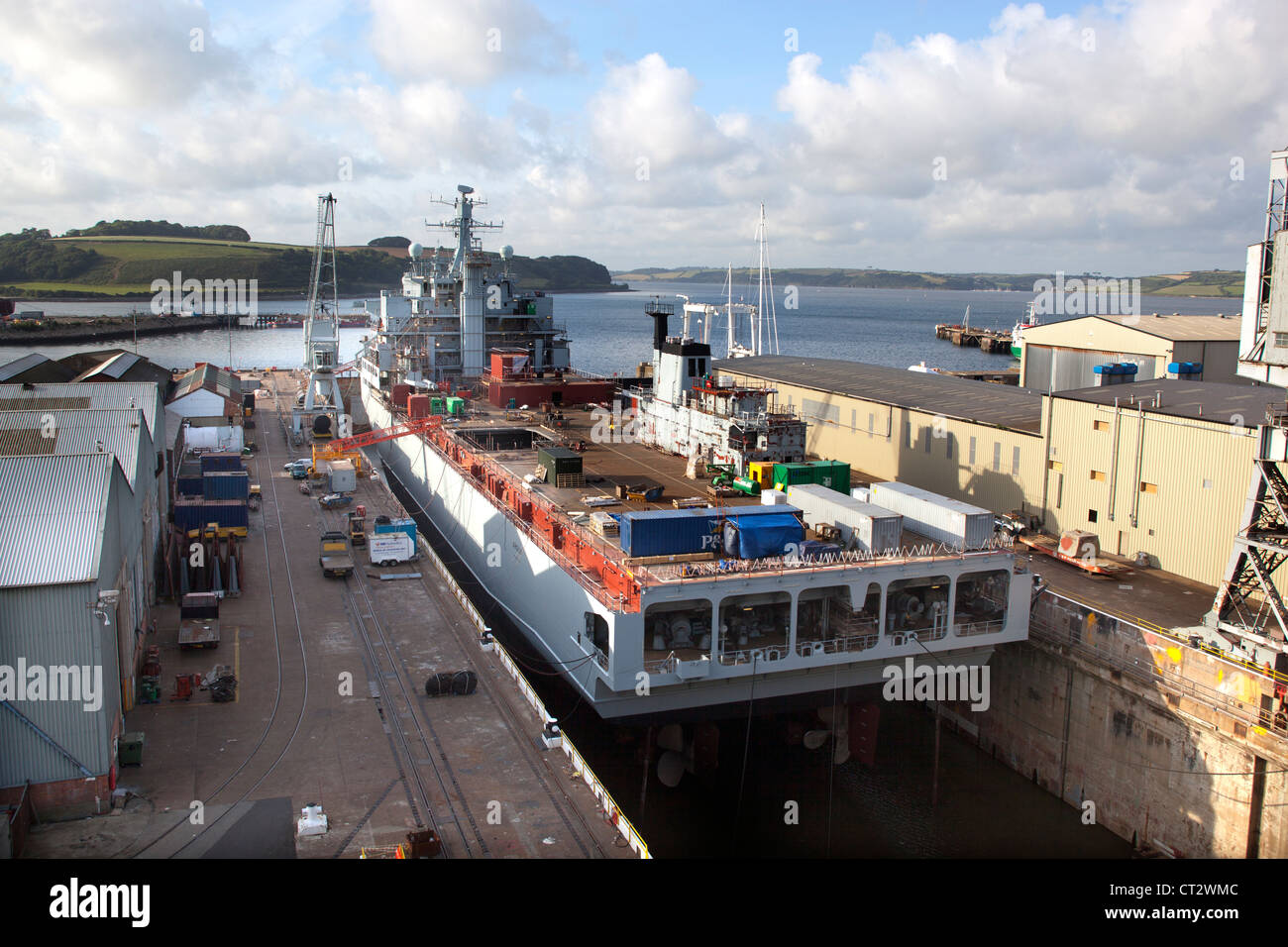 Ship in Dry Dock Stock Photo - Alamy