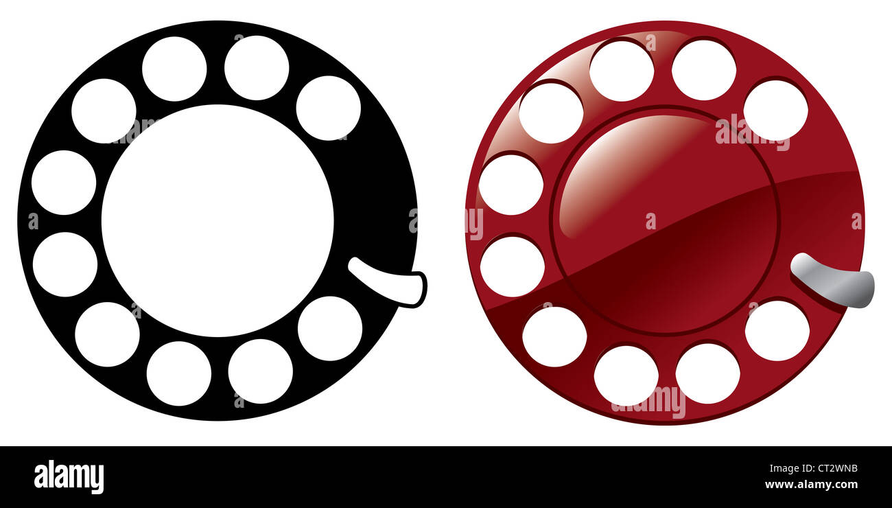 Vintage phones disc. Vector illustrztion on white background Stock ...