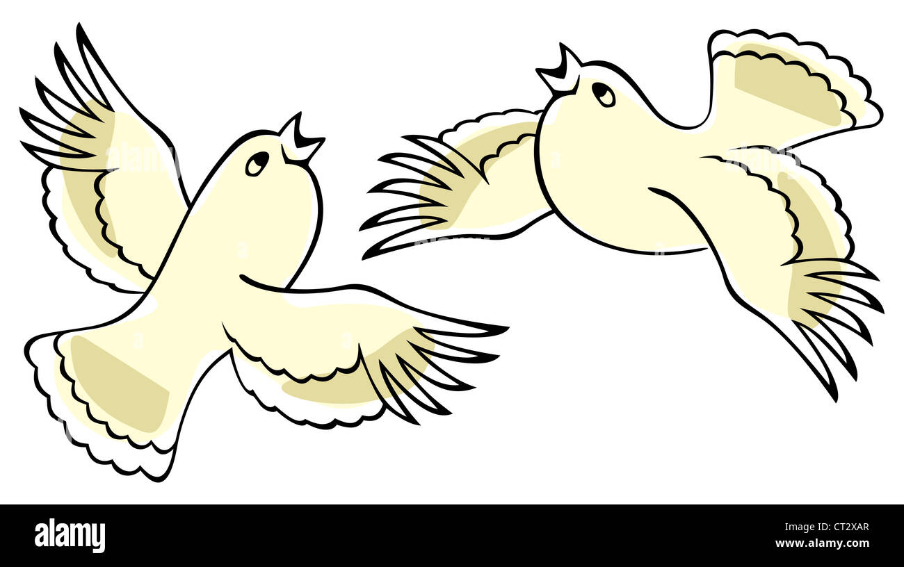 Two birds are singing a song of love Stock Photo - Alamy