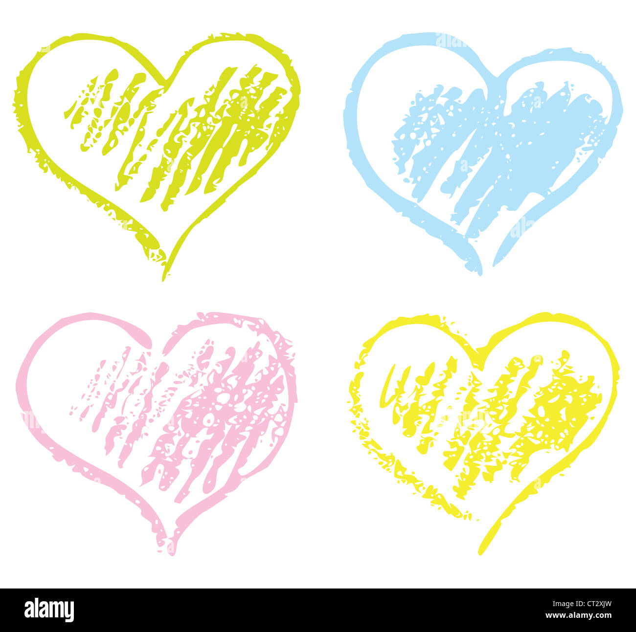 Multi-colored hearts, Simulating pattern paint Stock Photo - Alamy