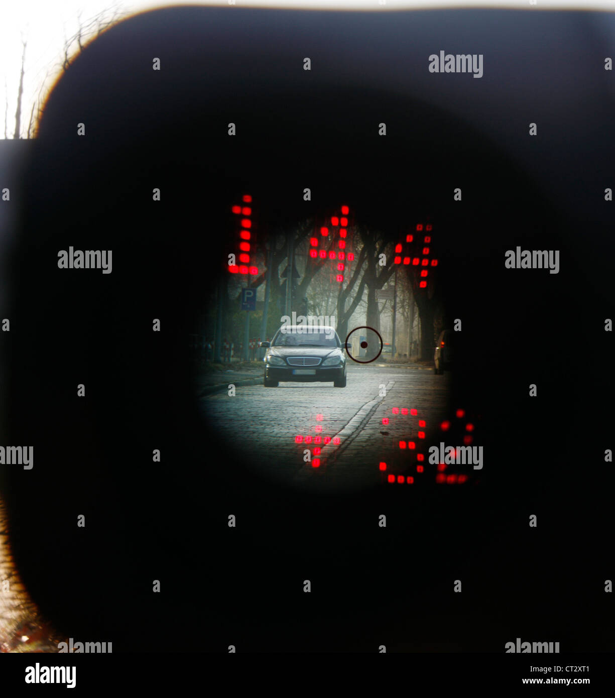 Police traffic, speed control. Laser control Stock Photo - Alamy