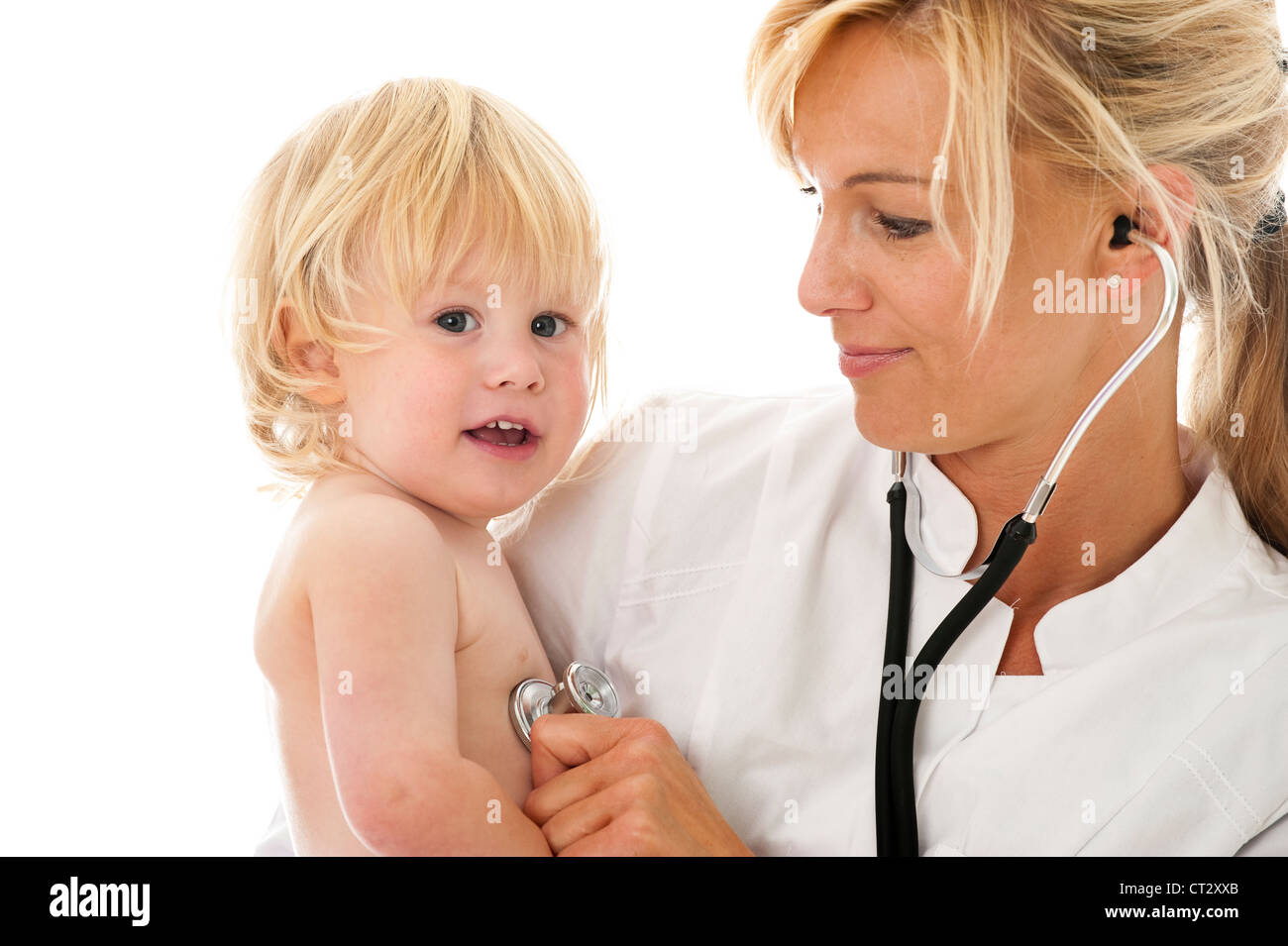 Female doctor and child Stock Photo - Alamy