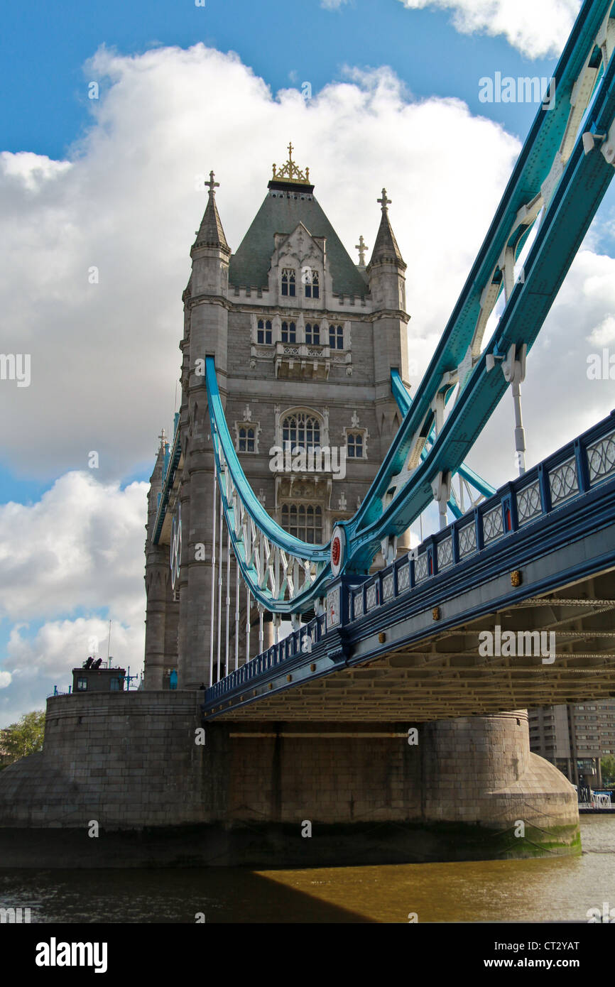 London Tower Bridge view from North side of Thames river Stock Photo ...