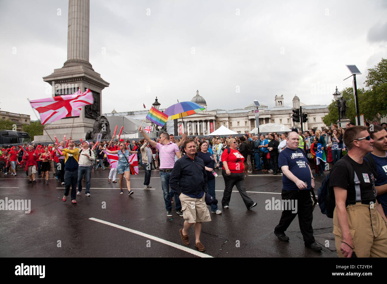 Celebrations during world pride London at Trafalgar Square Stock Photo ...