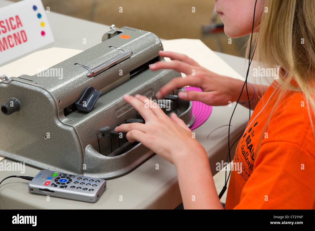Blind students participate in the National Braille Challenge Stock ...