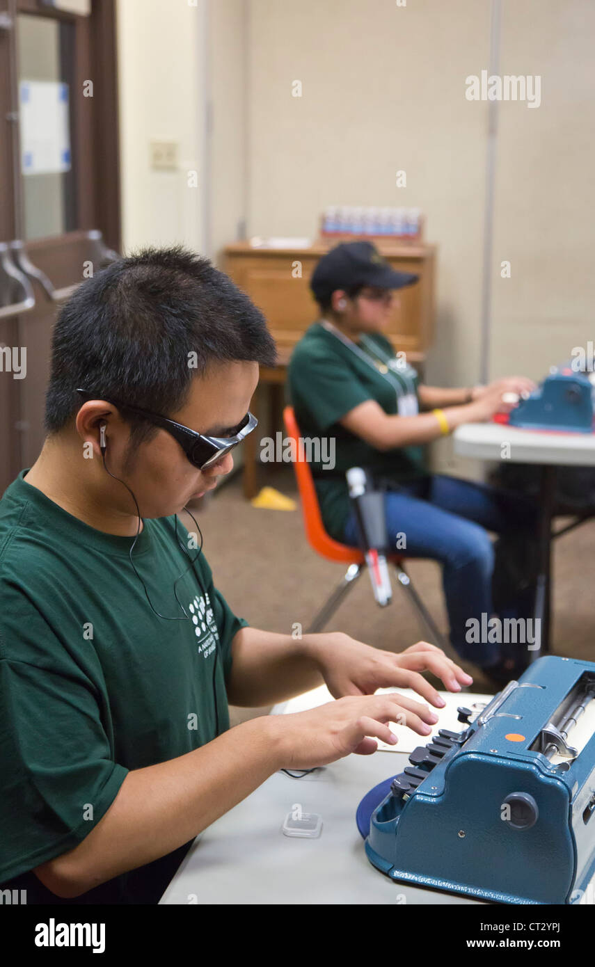 Blind students participate in the National Braille Challenge Stock ...